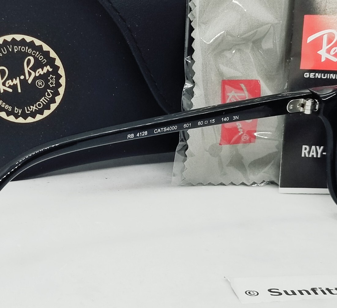 Ray Ban CATS 4000 black/green RB4128 601 60 sunglasses NEW IN BOX ...