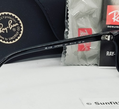 Ray Ban CATS 4000 black/green RB4128 601 60 sunglasses NEW IN BOX ...