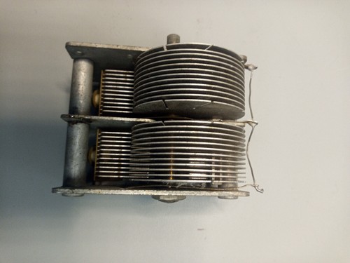 Vintage dual gang variable capacitor 10 to 480pF each side 80pF at mid ...
