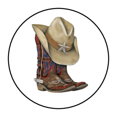 cowboy boots, western, stickers, labels, tags, envelope seals | eBay