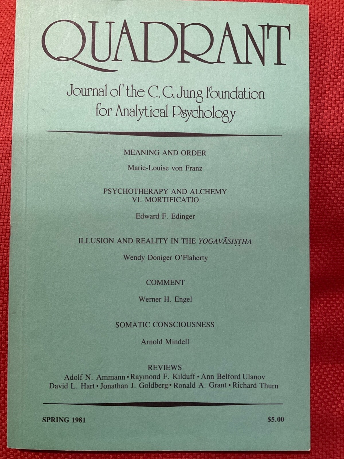 QUADRANT - JOURNAL OF THE C. G. JUNG FOUNDATION FOR ANALYTICAL ...