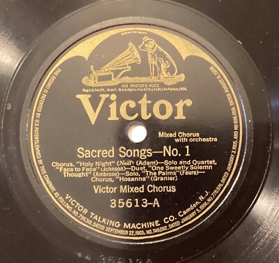 Victor Mixed Chorus – 78 rpm Victor 35613: Sacred Songs No 1/No 2; V ...