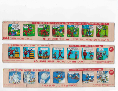 Lot Of 3 Vintage 1961 Walt Disney Magna-Slide Celluloid Cartoons Canada ...