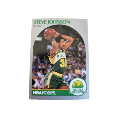 1990 NBA Hoops #278 Steve Johnson Seattle Supersonics Sonics Basketball ...