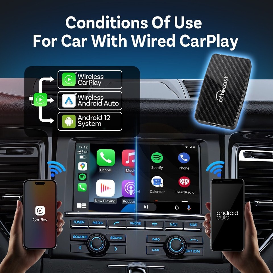 Ottocast Play2VideoPro AiBox Wireless Carplay&Android Auto Adapter+5 APP +Remote | eBay