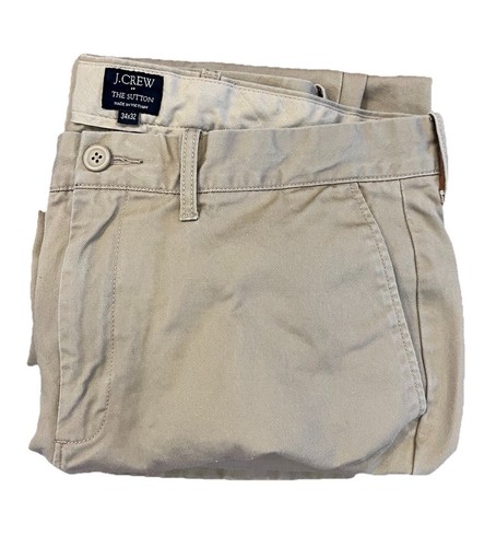 J Crew J.Crew Sutton Straight Fit Khaki Chinos Pants Men 34x32 Beige | eBay