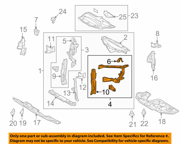 Lexus Toyota OEM 10-15 Rx350 Radiator Core-side Support Left 532030E020 ...