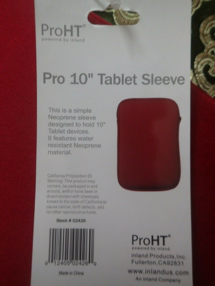 Inland ProHT - Pro 10" Tablet Sleeve For Ipad & Tablets - ONE(1) Each ...