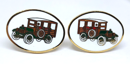 Vintage Ford Model T Gold Tone Enamel Cufflinks | eBay