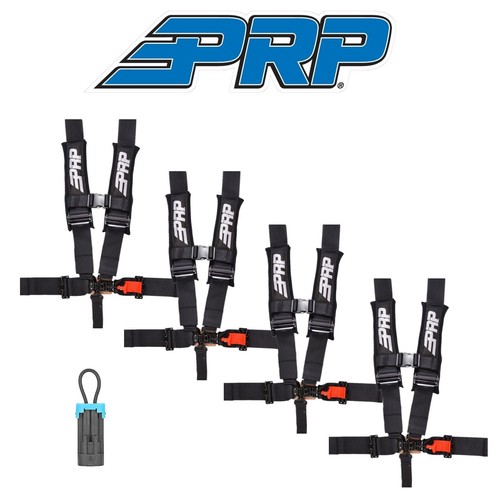 PRP (4) Black 5-Point 3" Harness/Seat Belt Bypass Connector For 15 ...