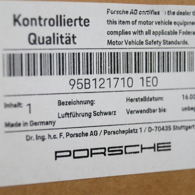 Genuine PORSCHE Macan 2014-2019 Front Cooling Radiator Duct ...