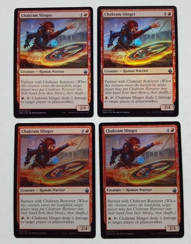 Magic - MTG - Chakram Slinger - Battlebond Prerelease Promo Foil x 4 ...