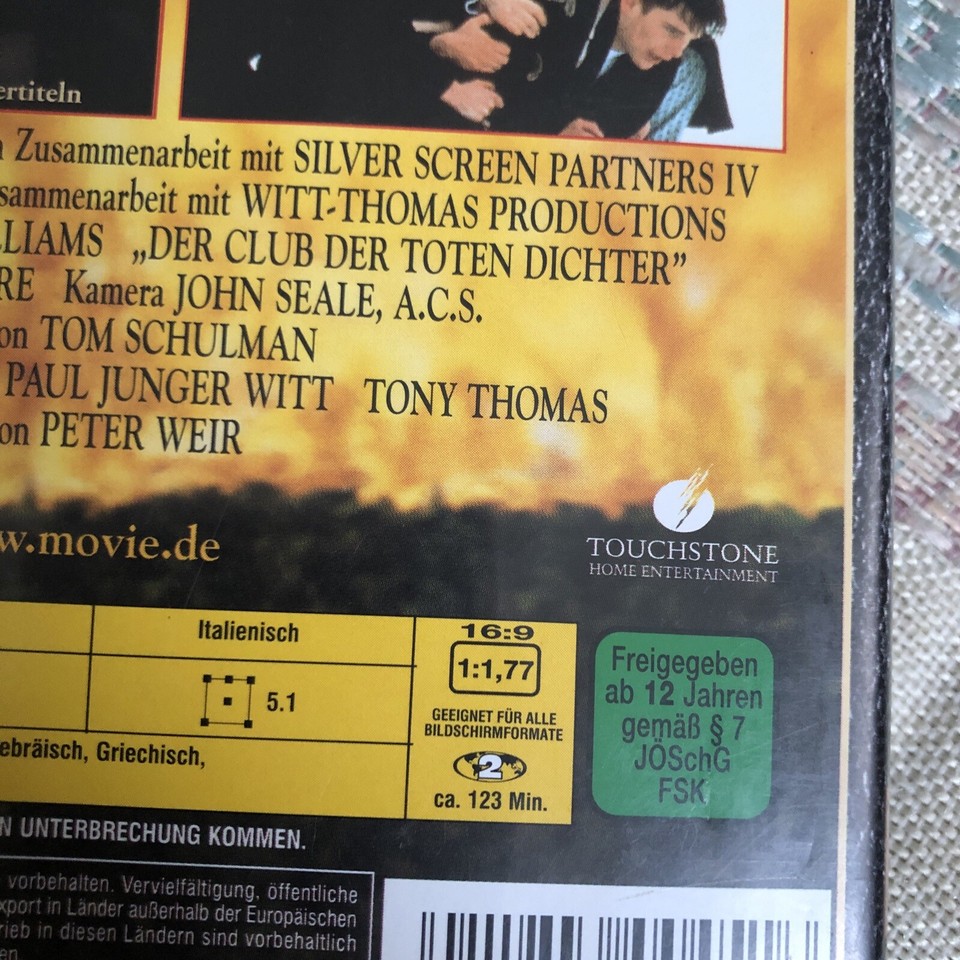 Dead Poets Society Der Club Der Toten Dichter (region 2) Robin Williams ...