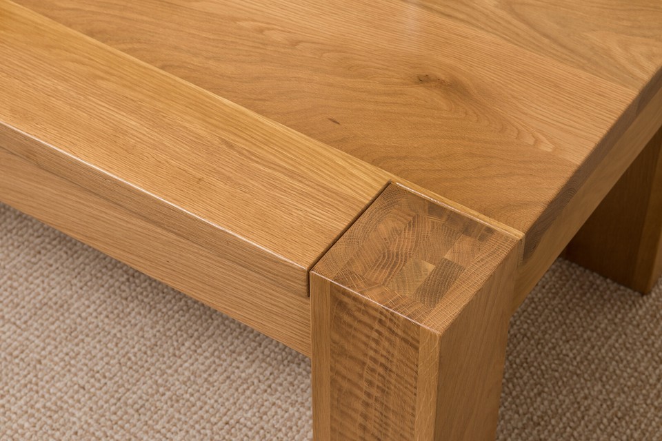 Kuba Chunky Small Oak Coffee Table | Natural Oak Wood Occasional Table ...