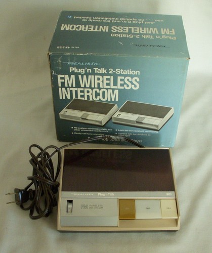 Vintage Realistic 43-212B Plug N Talk FM Wireless Intercom ONE Unit ...
