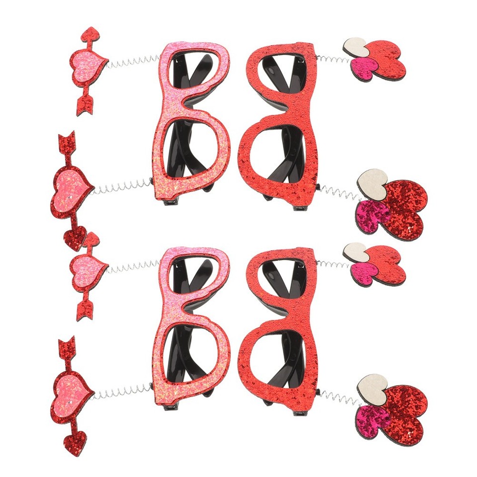 4pcs Heart Sunglasses: Novelty Eyeglasses Photo Booth Props For ...