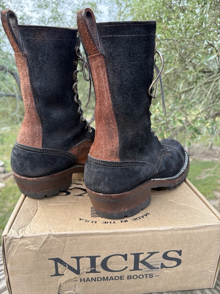 Nicks Handmade Boots Builder Pro Leather Toe Cap Lineman Patch Dbl ...