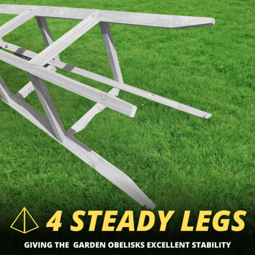 1.9m Garden Wooden Obelisk Pyramid Plant Support Trellis Climbing Frame ...