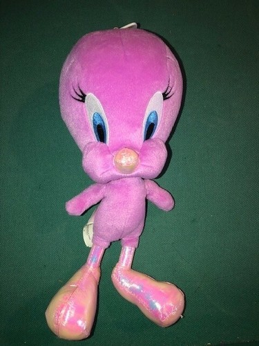 Retro Mattel Purple Pink Tweety Bird Plush w Sparkle Feet Looney Tunes ...
