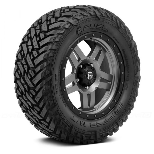 20 FUEL VAPOR BLACK WHEELS RIMS 33 12.50 20 MT GRIPPER TIRES GMC SIERRA ...