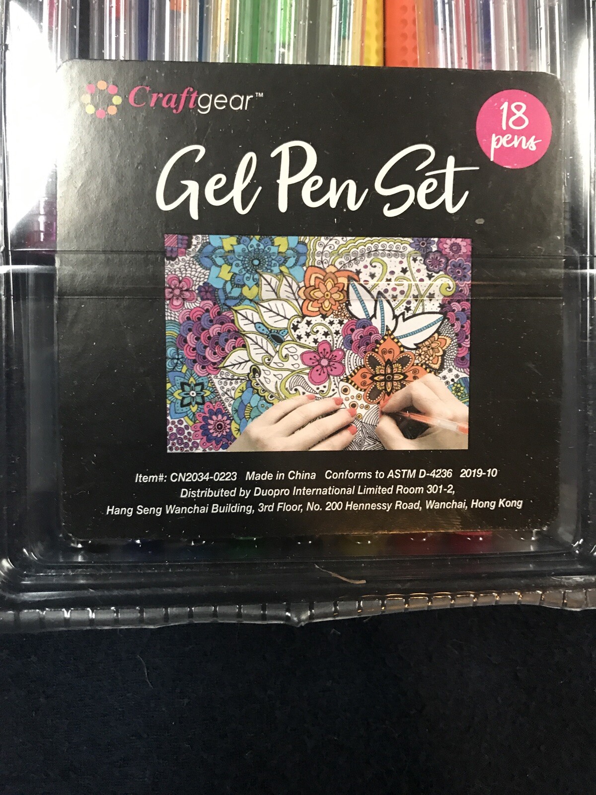 Craftgear 18 Count Gel Pen Set 9 Glitter 9 Neon NWT | eBay