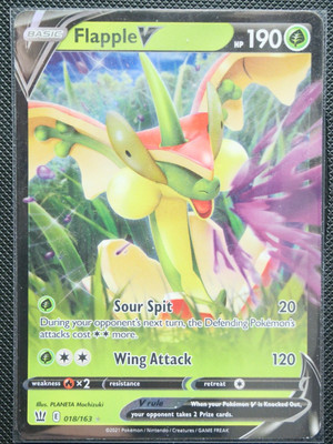 Pokémon TCG Flapple V Sword & Shield - Battle Styles 018/163 Holo Ultra Rare | eBay