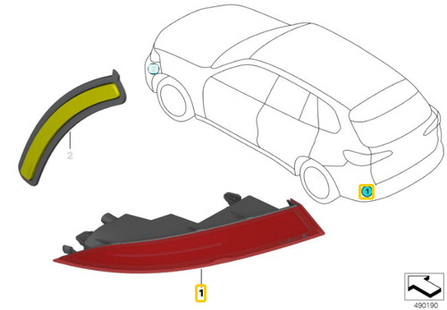 NEW BMW X5 G05 X7 G07 REAR BUMPER REFLECTOR RIGHT M SPORT 63148091922 ...