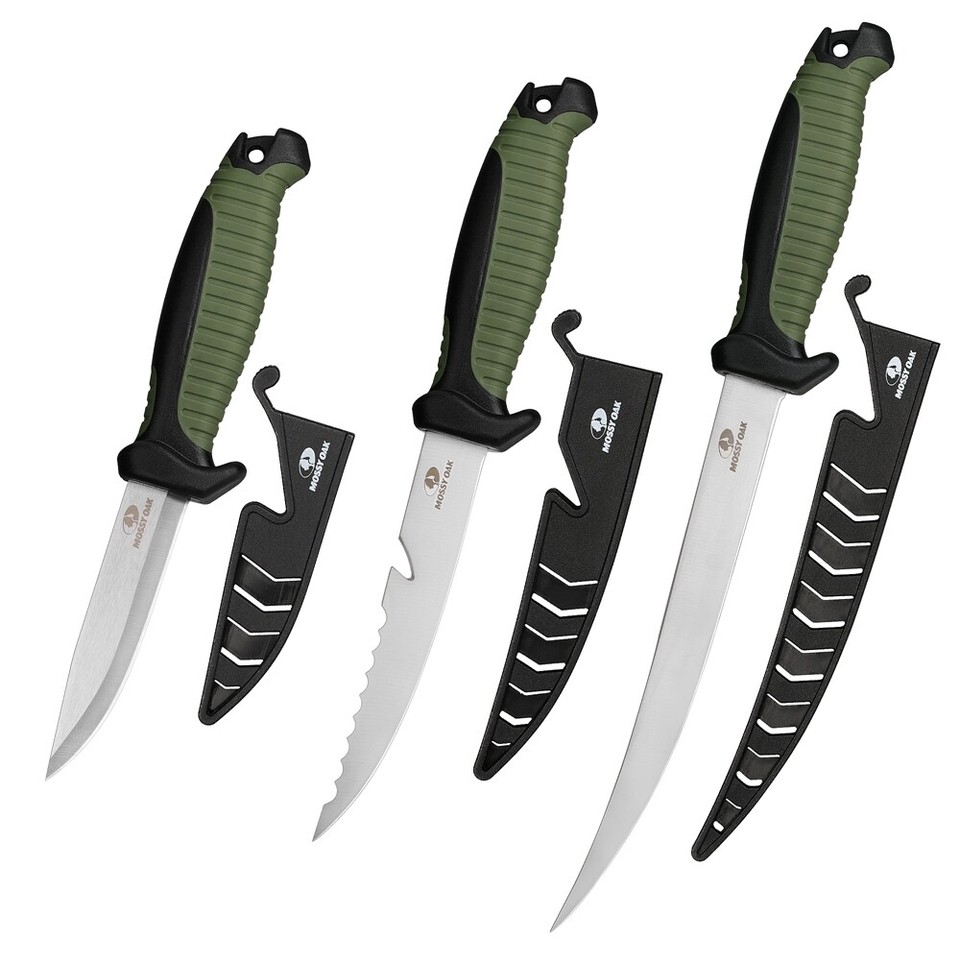 Mossy Oak 3PC Fishing Knife Sets Stainless Steel Filet Knife w ...