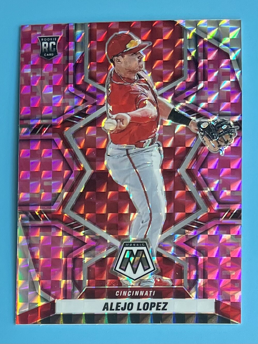 Alejo Lopez 2022 Mosaic Prizm Pink Camo Prizm Rookie RC #260 Cincinnati ...