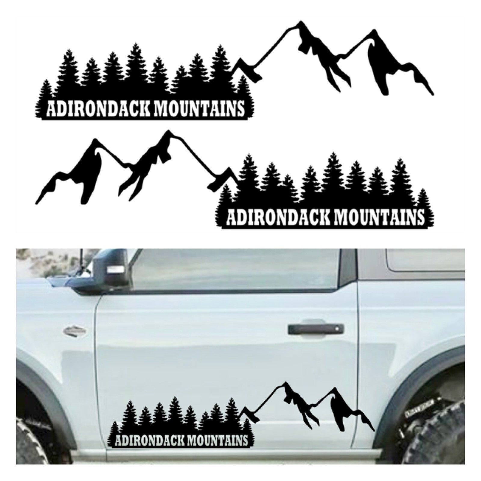 (SET of 2) Adirondack Mountains Vinyl DECAL Car Truck Camper RV Sticker ...