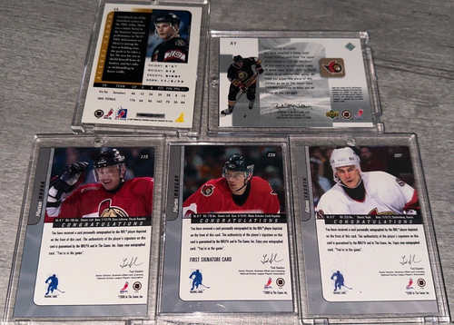 Ottawa Senators Autographed Jersey Cards Lot of 14 Yashin Hossa Havlat ...