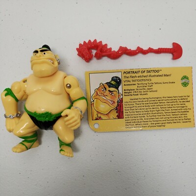 Teenage Mutant Ninja Turtles 1991 Tattoo Action Figure Bull w ...