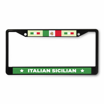 License Plate Frame Vinyl Insert Italian Sicilian Italy Flag Star ...