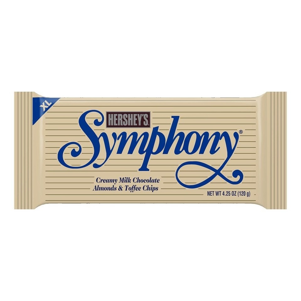 HERSHEY'S SYMPHONY Chocolate Almond Toffee XL, Candy Bars, 4.25 oz (16 ...