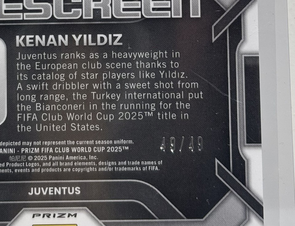 2025 Panini Prizm FIFA CWC - Kenan Yildiz - Purple Pandora Widescreen ...