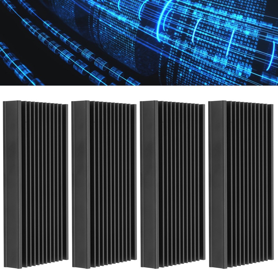Q50x12.7x100 Aluminum Heat Sink 4Pcs Board Chip Cooler High ...