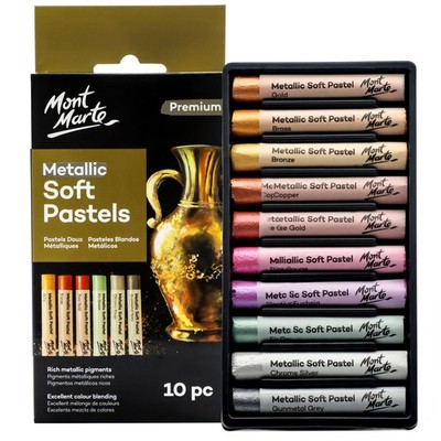 Metallic Soft Pastels Premium 10pc Dry Pastels Assorted Metallic Colors ...