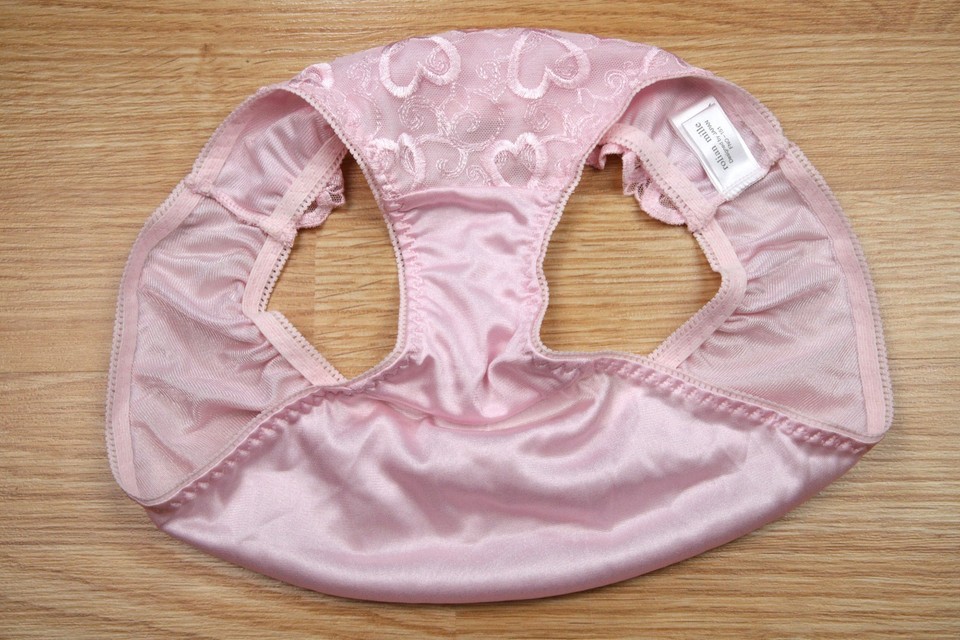 VINTAGE JAPANESE NYLON SHINY SLIPPERY PRETTY CUTE HEART PINK EXTRA ...