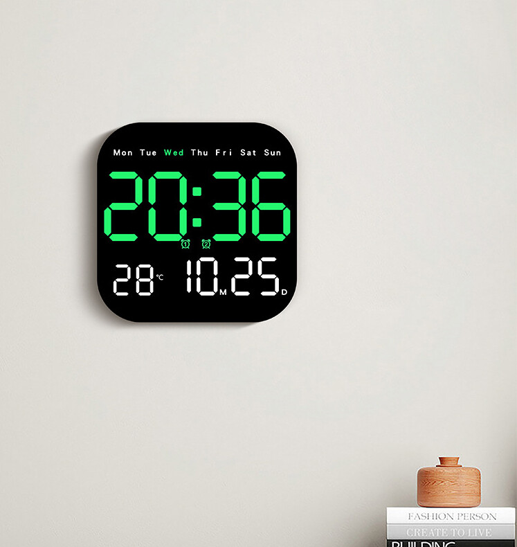 LED Large Digital Wall Clock Remote Control Temperature Date Week ...