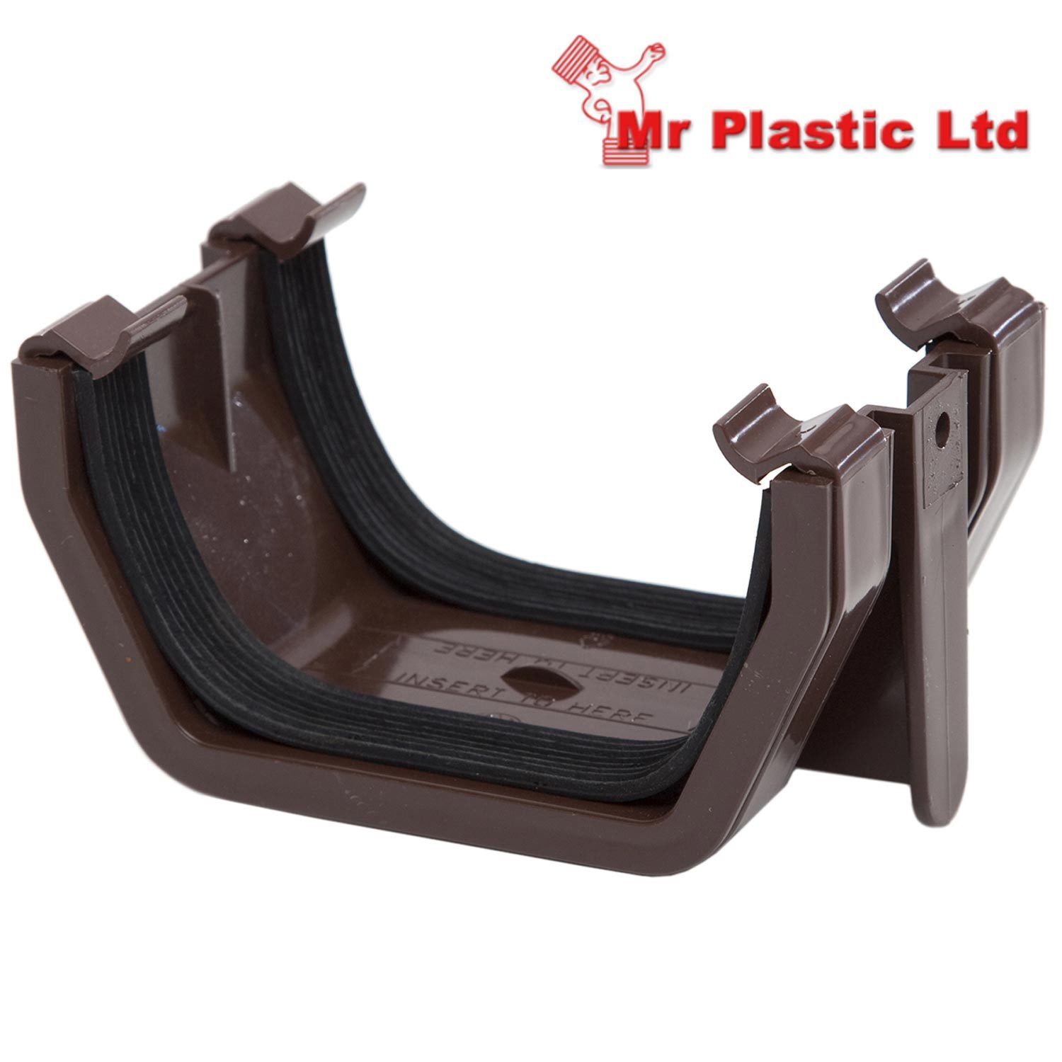 Polypipe 112mm Square Gutter Union Bracket in White, Brown or Black ...