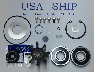 Sea Water Pump Major Repair Kit Volvo Penta D6 Series W/ Hose on Cover ...