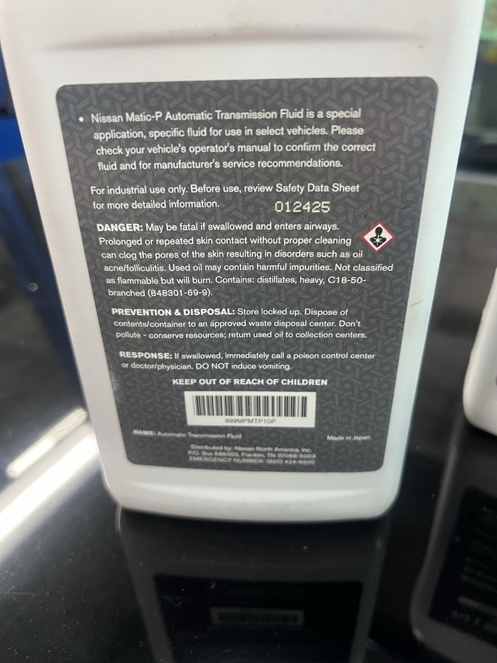4 Quarts Nissan Matic P 9 Speed Transmission Fluid | eBay