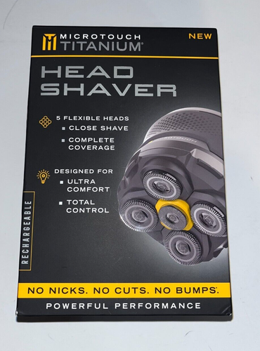 Microtouch Titanium Electric Head Shaver Rechargeable Head and Face ...