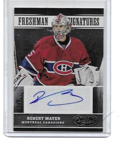 2012-13 Panini Certified - Freshman Signatures Robert Mayer #176 /999 ...