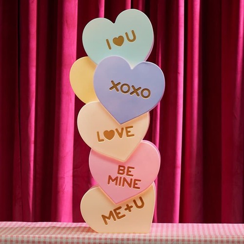Cracker Barrel Valentine's Day Candy Hearts Stacked Lighted Blow Mold ...