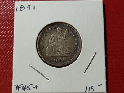 1891 Silver Seated Liberty Quarter | eBay
