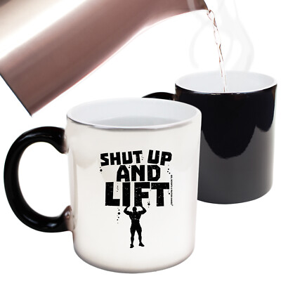 Gym Shut Up And Lift Funny Mugs Novelty Colour Changing Mug GIFT BOXED ...