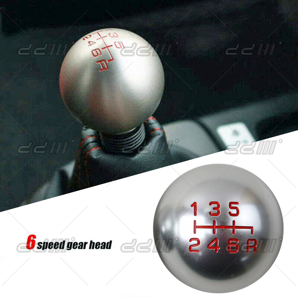 6 Speed Silver M10x1.5 Aluminium Racing Gear Shift Knob For Civic ...