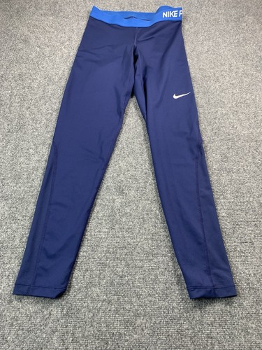 Nike Pro Women Activewear Pants Medium Blue Leggings Logo Swoosh | eBay