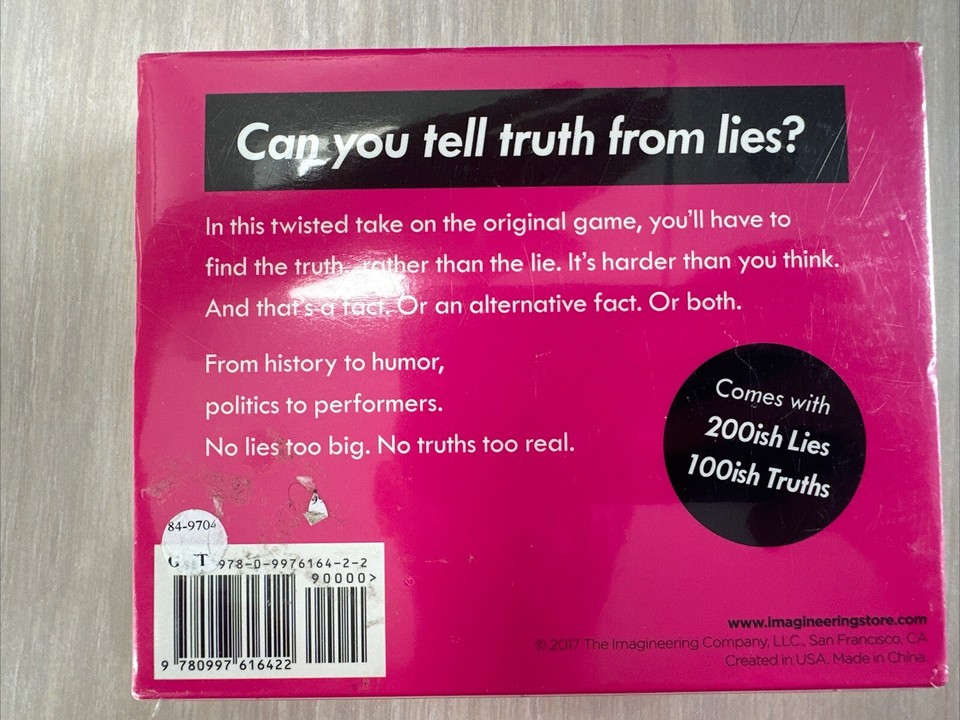 Two Lies and a Truth Trivia Card Game - NEW/SEALED | eBay